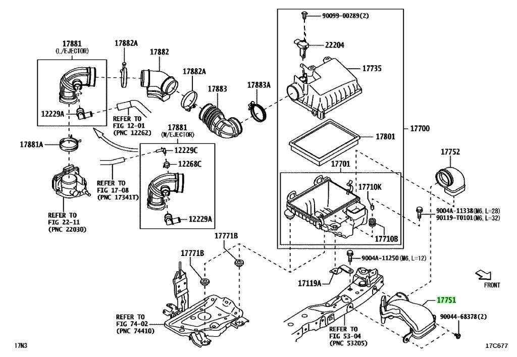 Buy Genuine Toyota 17751BZ160 (17751-BZ160) Inlet, Air Cleaner, No.1 ...