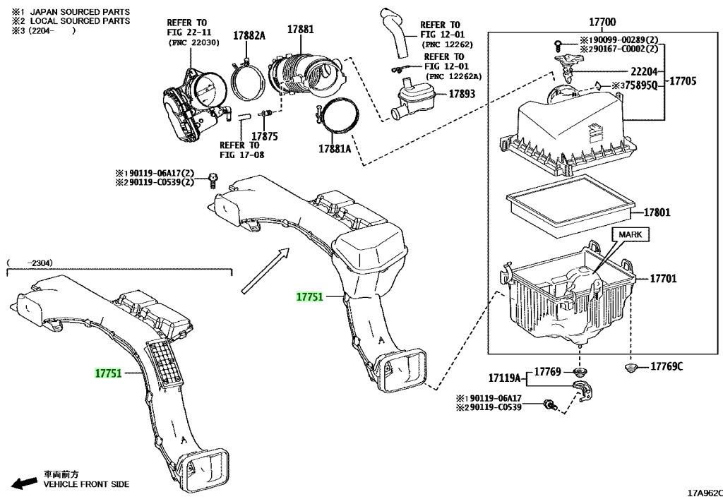 Buy Genuine Toyota 17751F0130 (17751-F0130) Inlet, Air Cleaner, No.1 ...