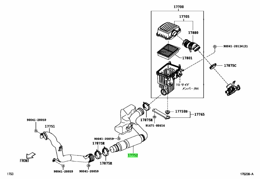 Buy Genuine Toyota 17752BZ050 (17752-BZ050) Inlet, Air Cleaner, No.2 ...