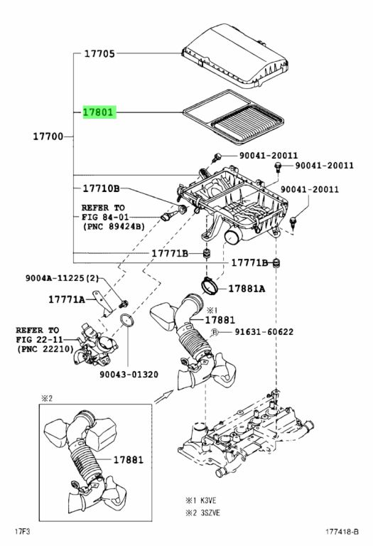 Buy Genuine Toyota 17801BZ050 (17801-BZ050) Element Sub-Assy, Air ...