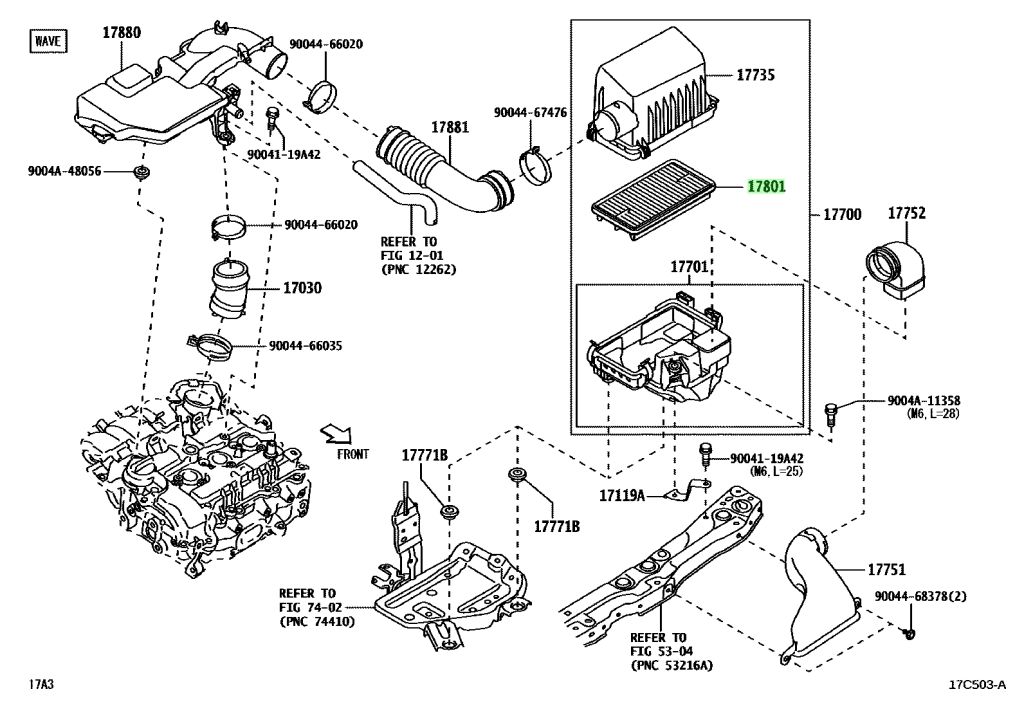 Buy Genuine Toyota 17801BZ180 (17801-BZ180) Element Sub-Assy, Air ...