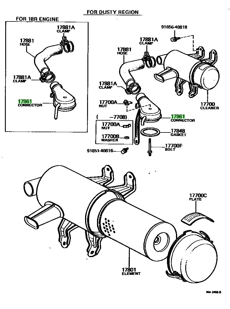 Buy Genuine Toyota 1786131051 (17861-31051) Connector, Intake Air ...