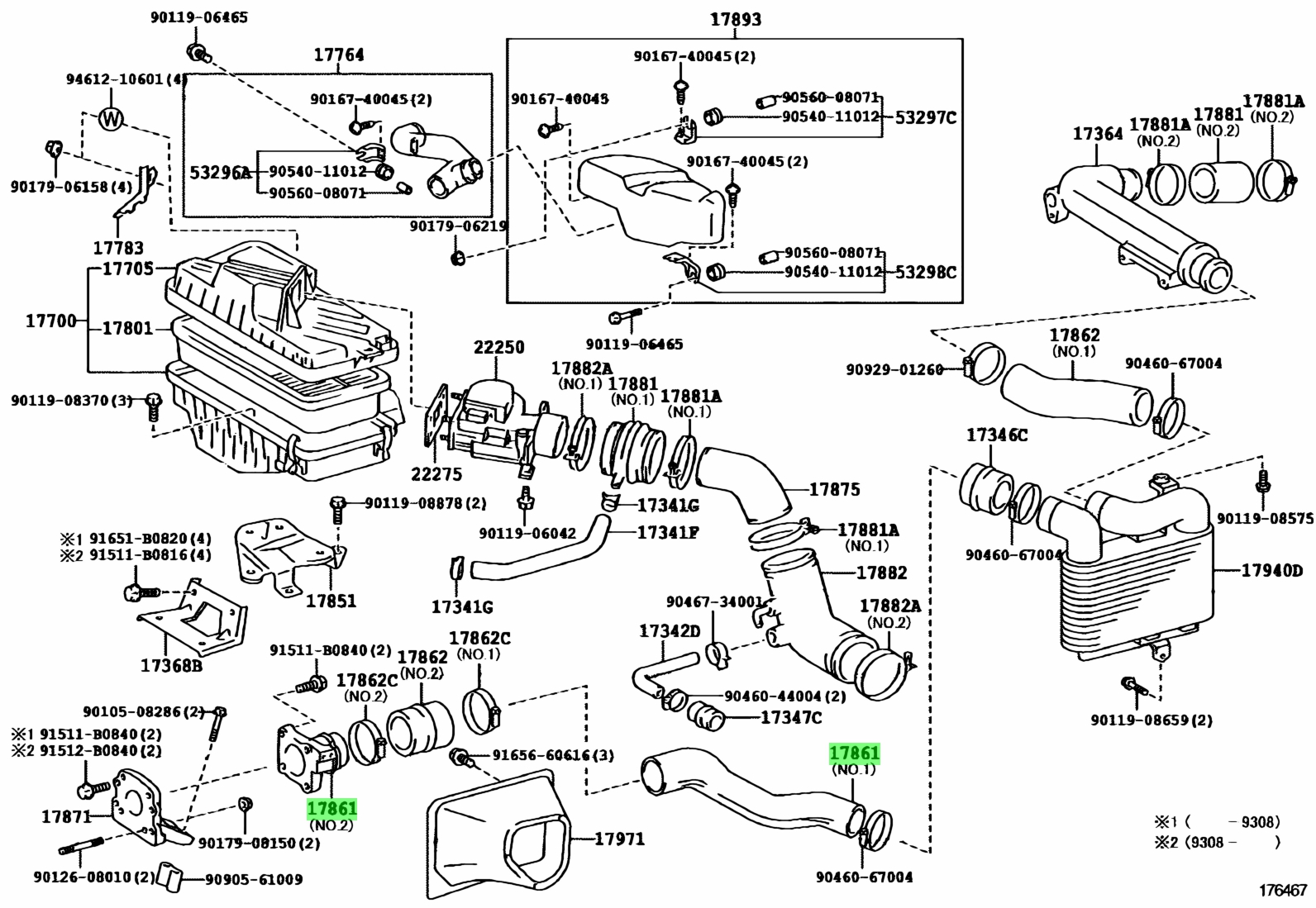 Buy Genuine Toyota 1786188481 (17861-88481) Connector, Intake Air for ...