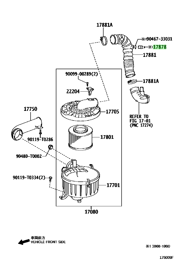 Buy Genuine Toyota 178780L040 (17878-0L040) Pipe, Intake Air Connector ...