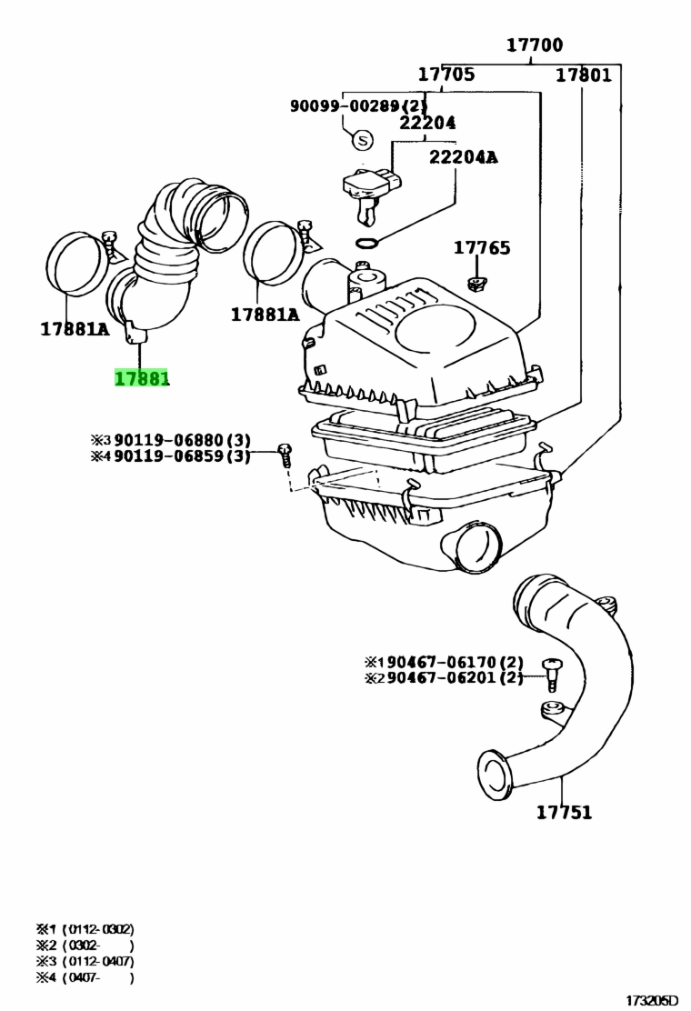 Купить Toyota 1788122120 (17881-22120) Патрубок Воздухозаборника ...