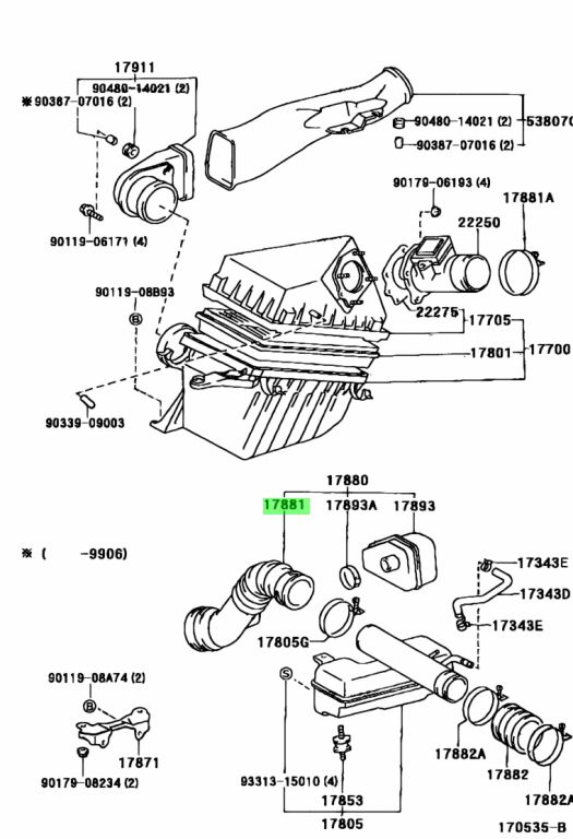 Buy Genuine Toyota 1788162091 (17881-62091) Hose, Air Cleaner, No.1 ...