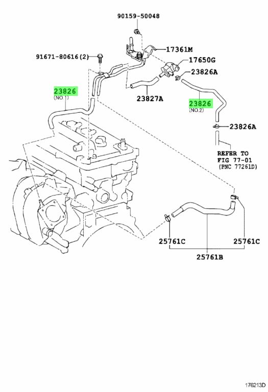 Buy Genuine Toyota 2382637021 (23826-37021) Hose, Fuel Vapor Feed, No.1 ...