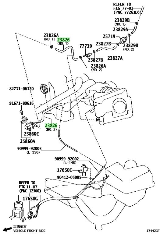 Buy Genuine Toyota 23826AD010 (23826-AD010) Hose, Fuel Vapor Feed, No.1 ...