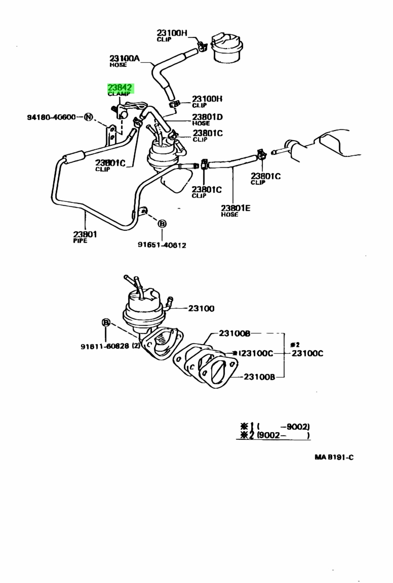 Buy Genuine Toyota 2384171012 (23841-71012) Clamp, Fuel Pipe (Hose), No ...