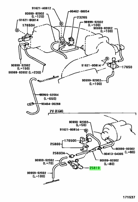 Buy Genuine Toyota 2581933010 (25819-33010) Valve Assy, Vacuum ...