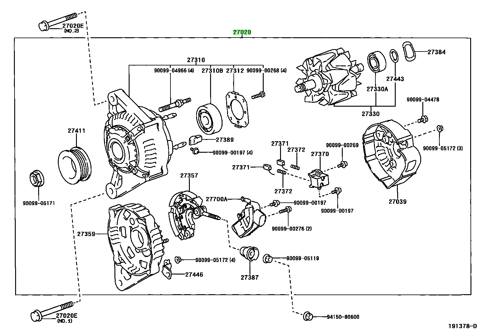 Buy Genuine Toyota 270600D150 (27060-0D150) Alternator Assy. Photos ...