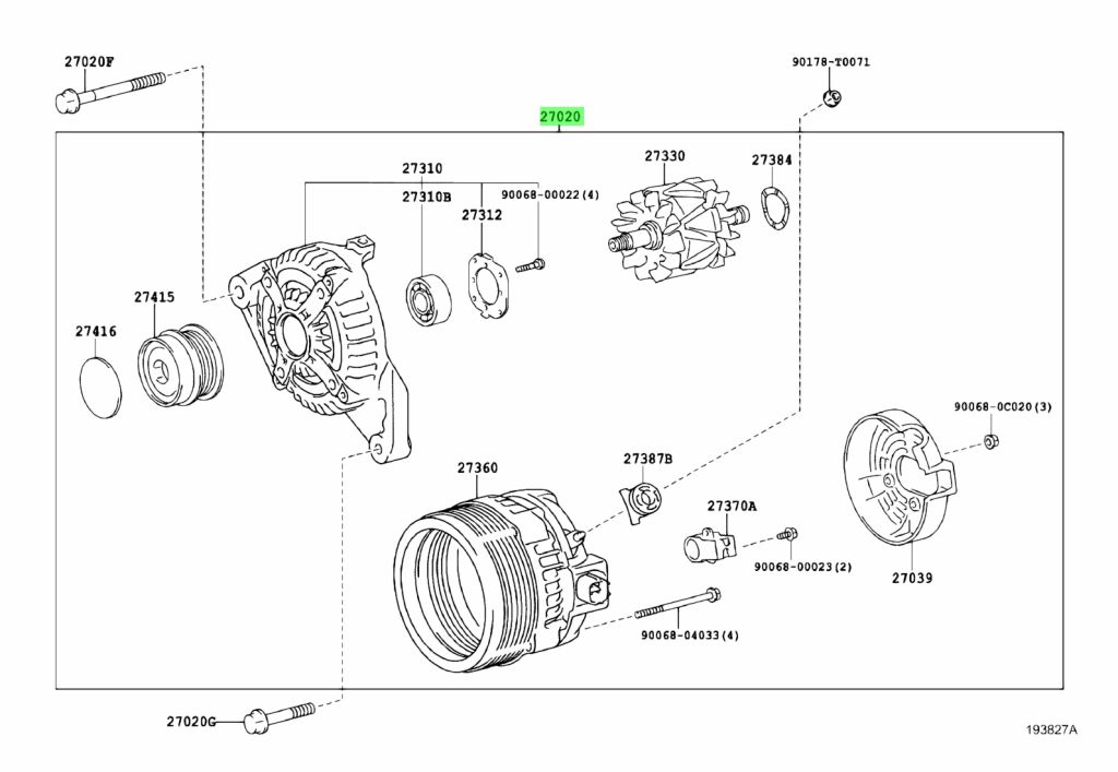 Buy Genuine Toyota 270600V090 (27060-0V090) Alternator Assy. Photos ...