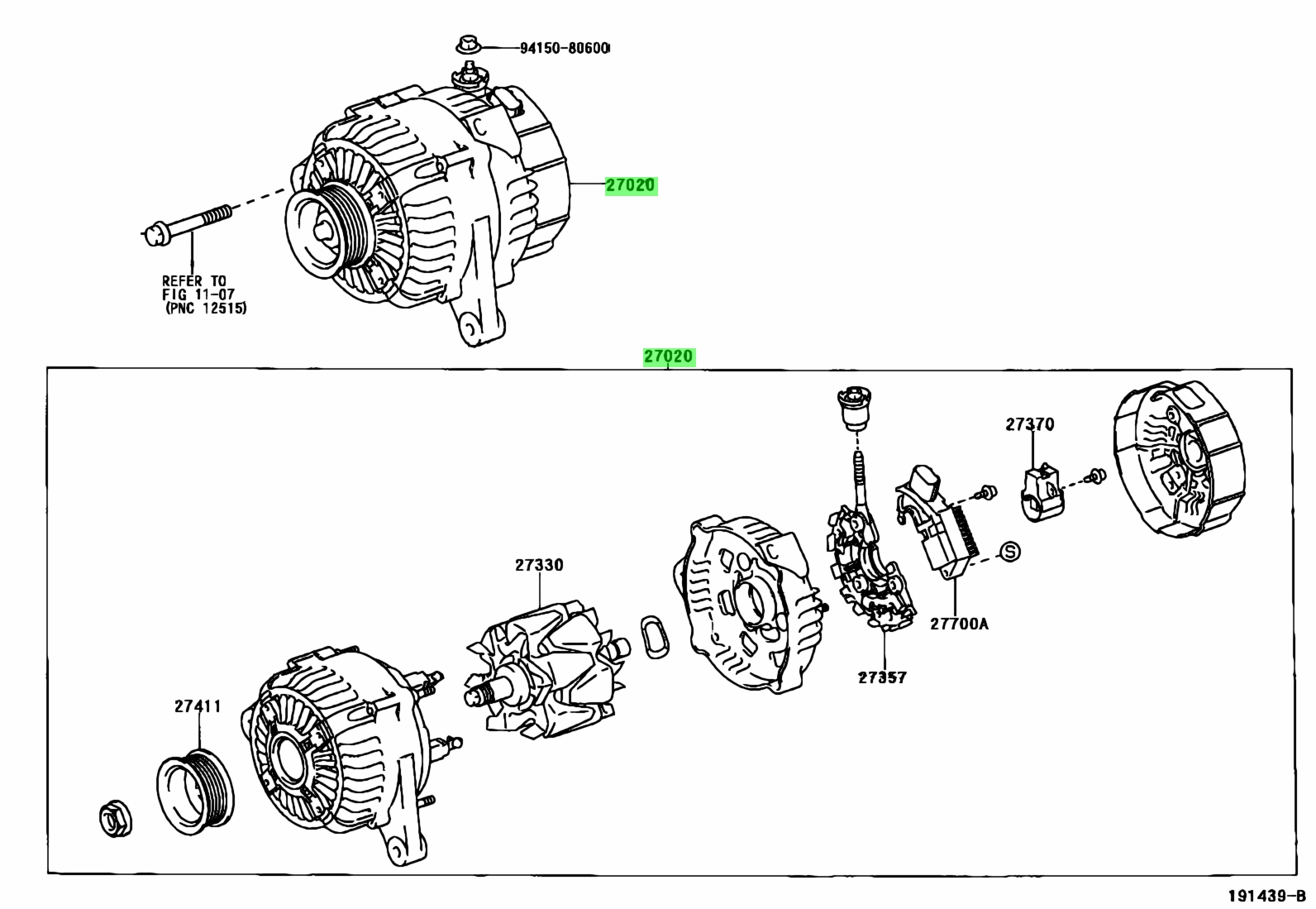 Купить Toyota 2706020270 (27060-20270) Генератор. Цены, быстрая ...