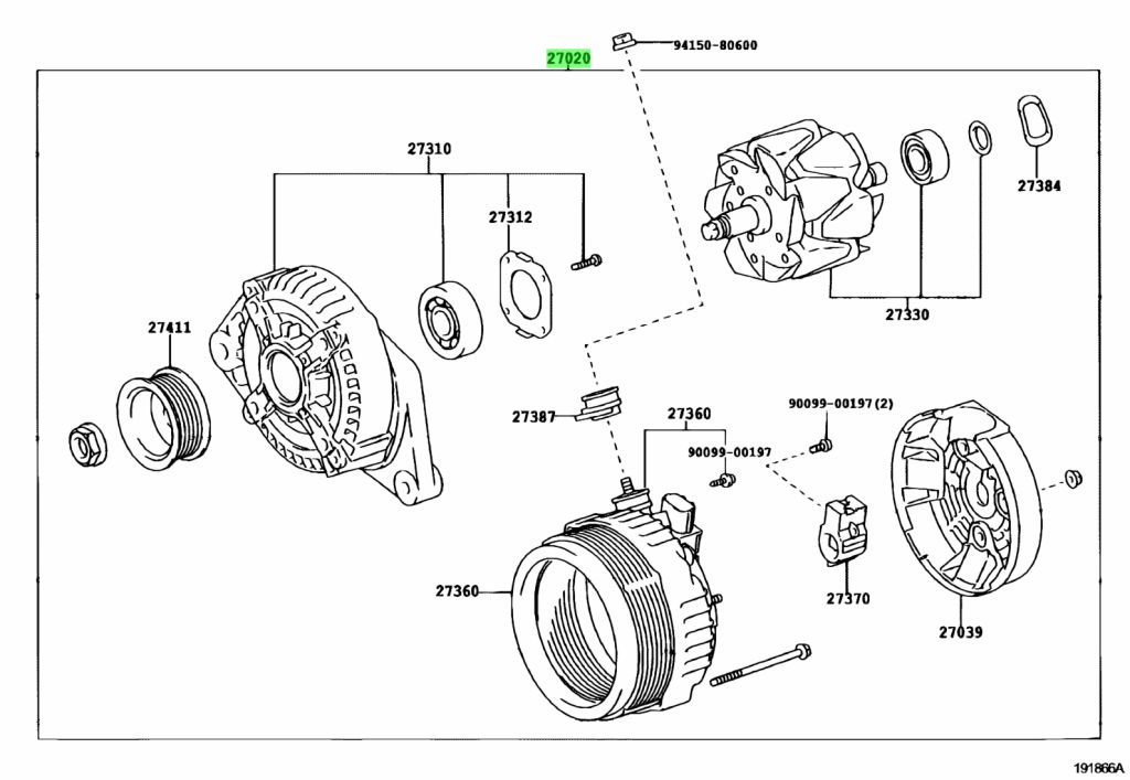 Купить Toyota 2706020270 (27060-20270) Генератор. Цены, быстрая ...