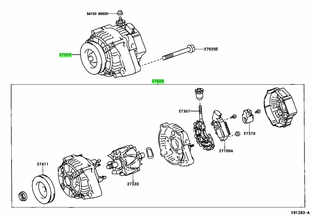 Buy Genuine Toyota 2706021060 (27060-21060) Alternator Assy. Prices ...