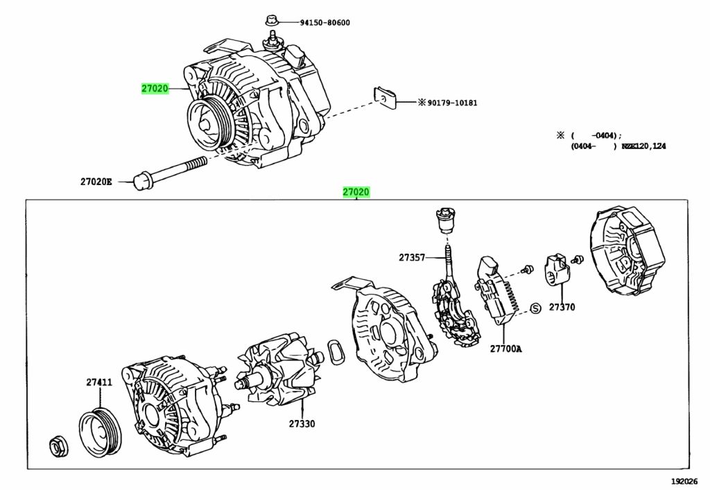 Buy Genuine Toyota 2706021080 (27060-21080) Alternator Assy. Prices ...