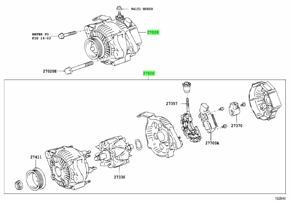 Buy Genuine Toyota 2706021180 (27060-21180) Alternator Assy. Prices ...