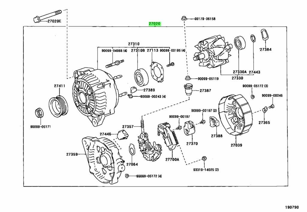 Buy Genuine Toyota 2706028210 (27060-28210) Alternator Assy. Prices ...