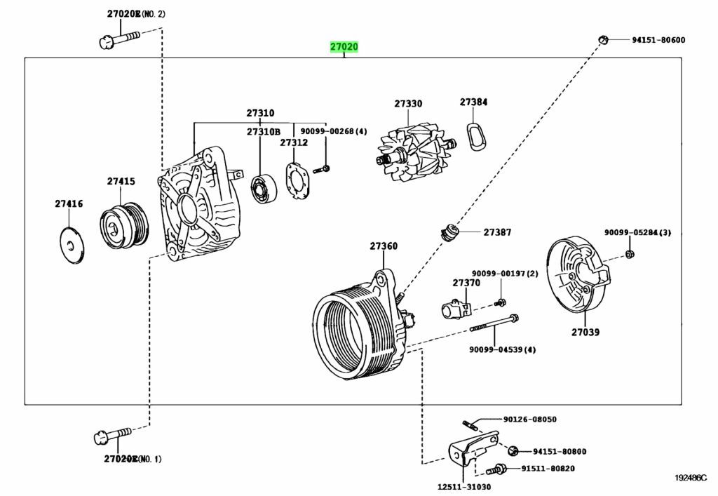Buy Genuine Toyota 2706028340 (27060-28340) Alternator Assy. Prices ...