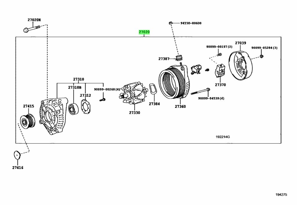 Buy Genuine Toyota 2706030210 (27060-30210) Alternator Assy. Prices ...