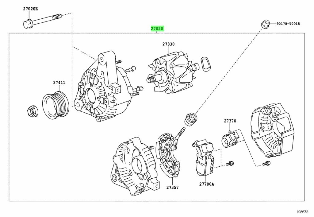 Buy Genuine Toyota 2706031011 (27060-31011) Alternator Assy. Prices ...