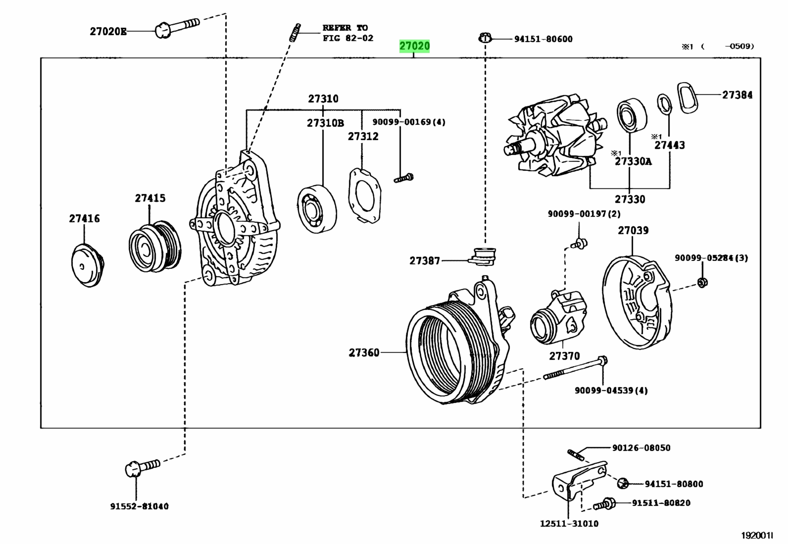 Buy Genuine Toyota 2706031030 (27060-31030) Alternator Assy. Prices ...