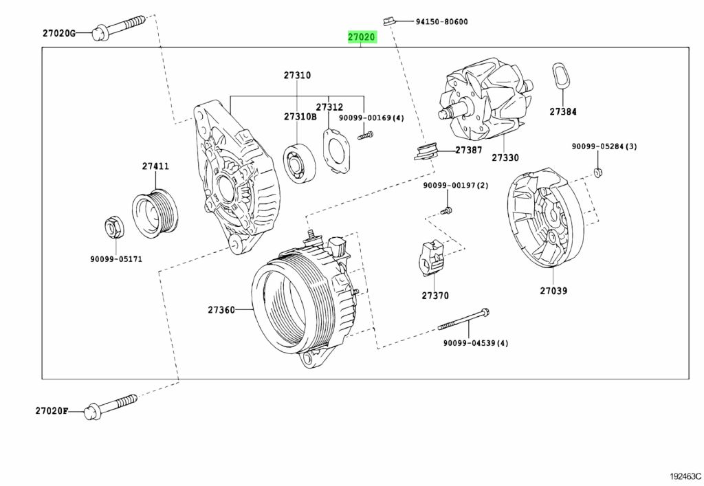 Buy Genuine Toyota 2706031180 (27060-31180) Alternator Assy. Prices ...