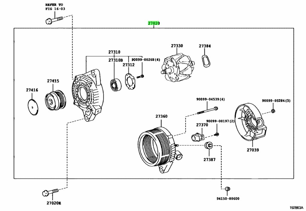Buy Genuine Toyota 2706037031 (27060-37031) Alternator Assy. Prices ...