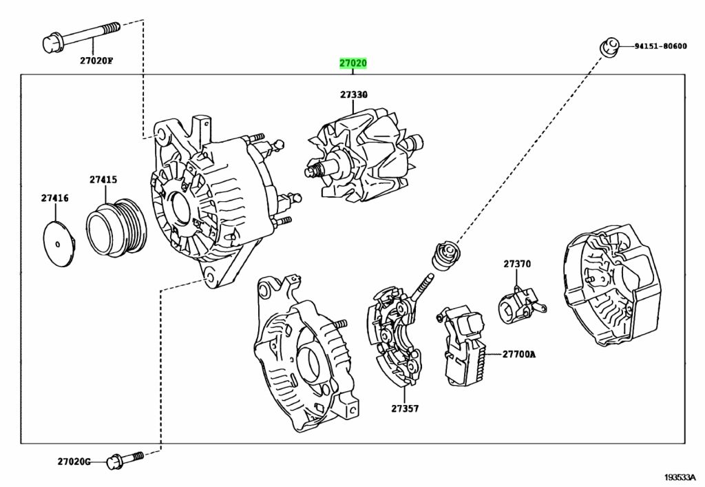 Купить Toyota 2706040070 (27060-40070) Alternator Assy для Toyota Vitz ...