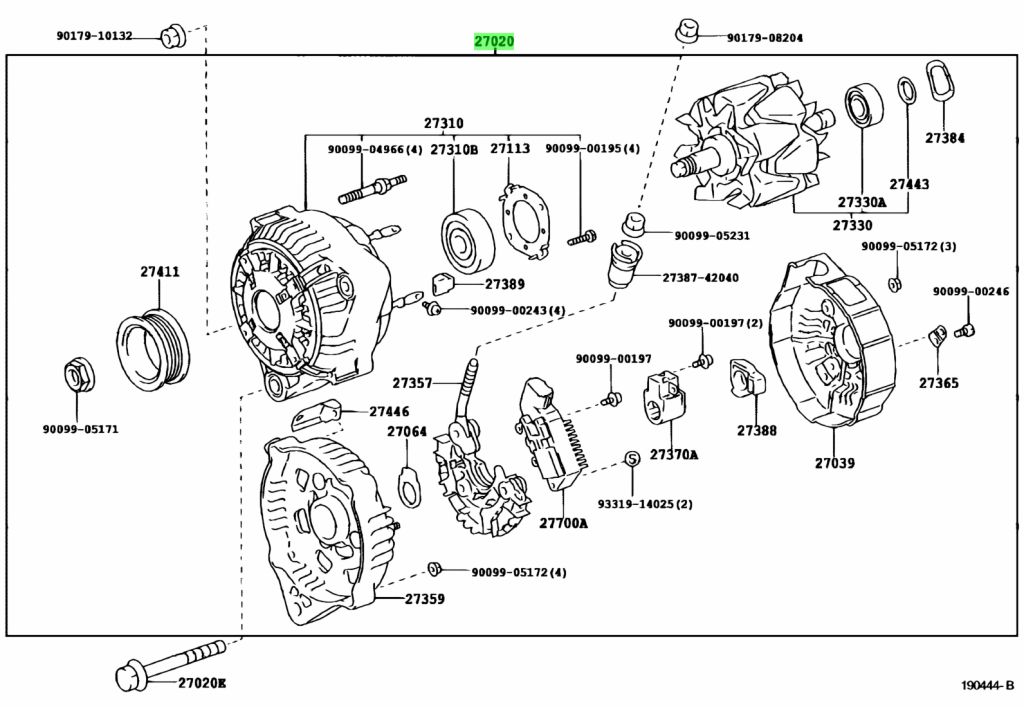 Buy Genuine Toyota 2706046260 (27060-46260) Alternator Assy for Toyota ...