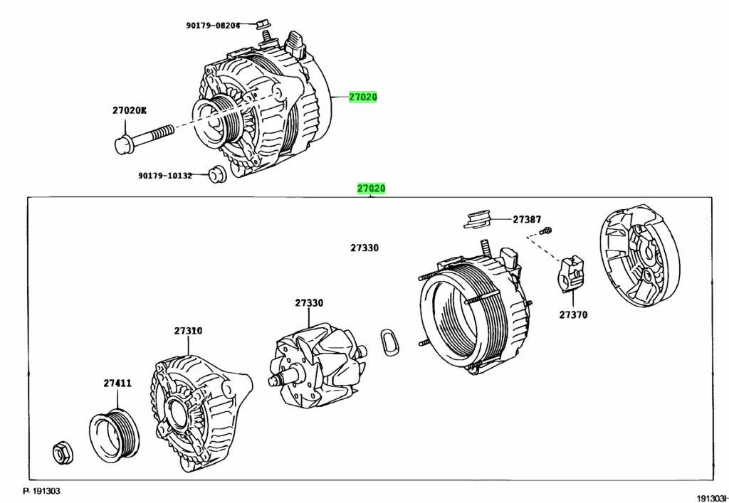 Buy Genuine Toyota 2706046300 (27060-46300) Alternator Assy. Prices ...