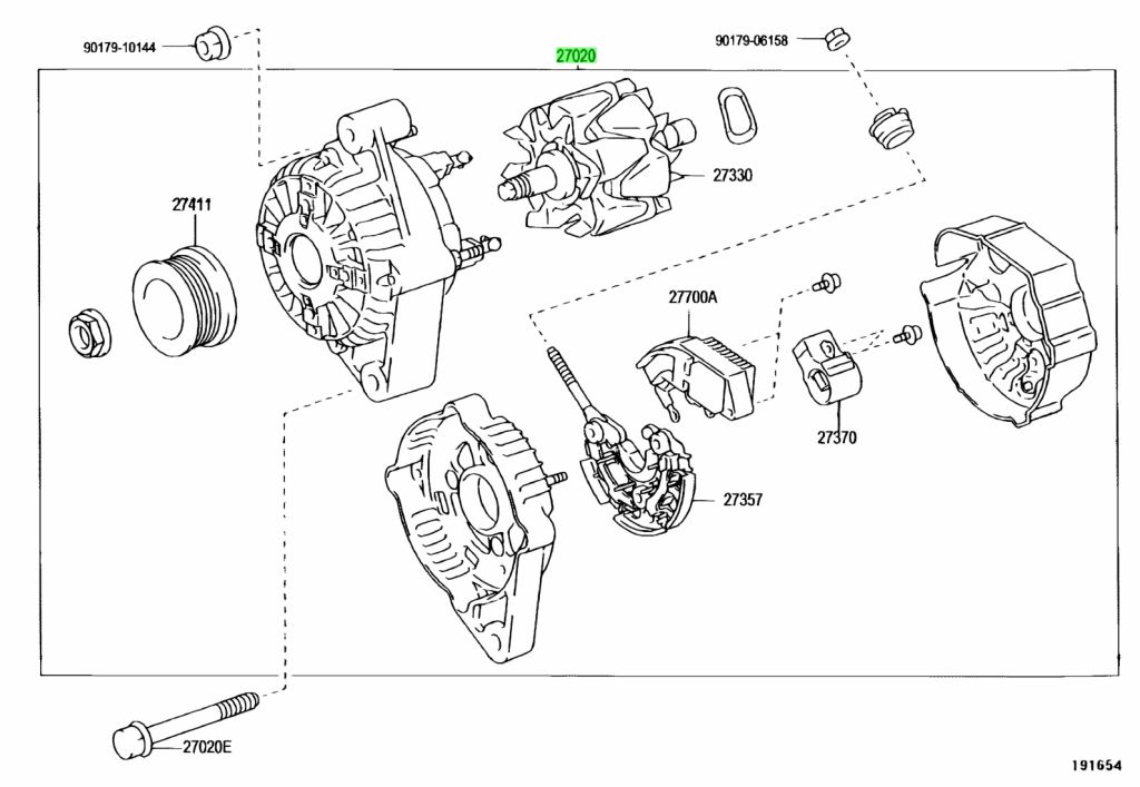 Buy Genuine Toyota 2706050300 (27060-50300) Alternator Assy. Prices ...