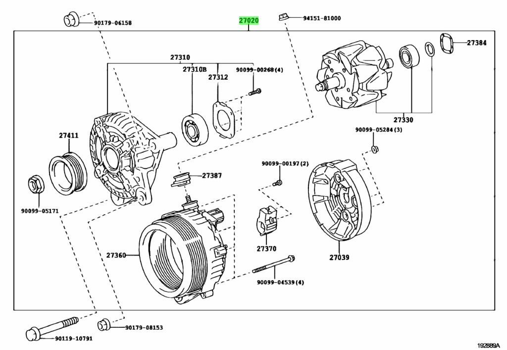 Buy Genuine Toyota 2706050390 (27060-50390) Alternator Assy for Toyota ...