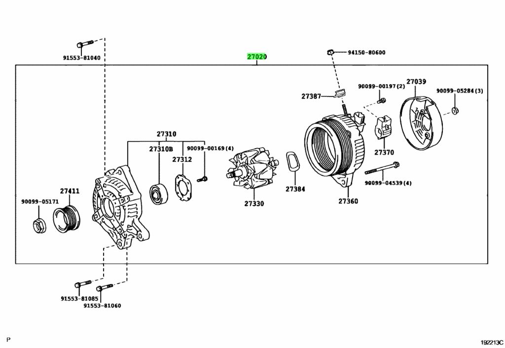 Buy Genuine Toyota 2706075350 (27060-75350) Alternator Assy for Toyota ...