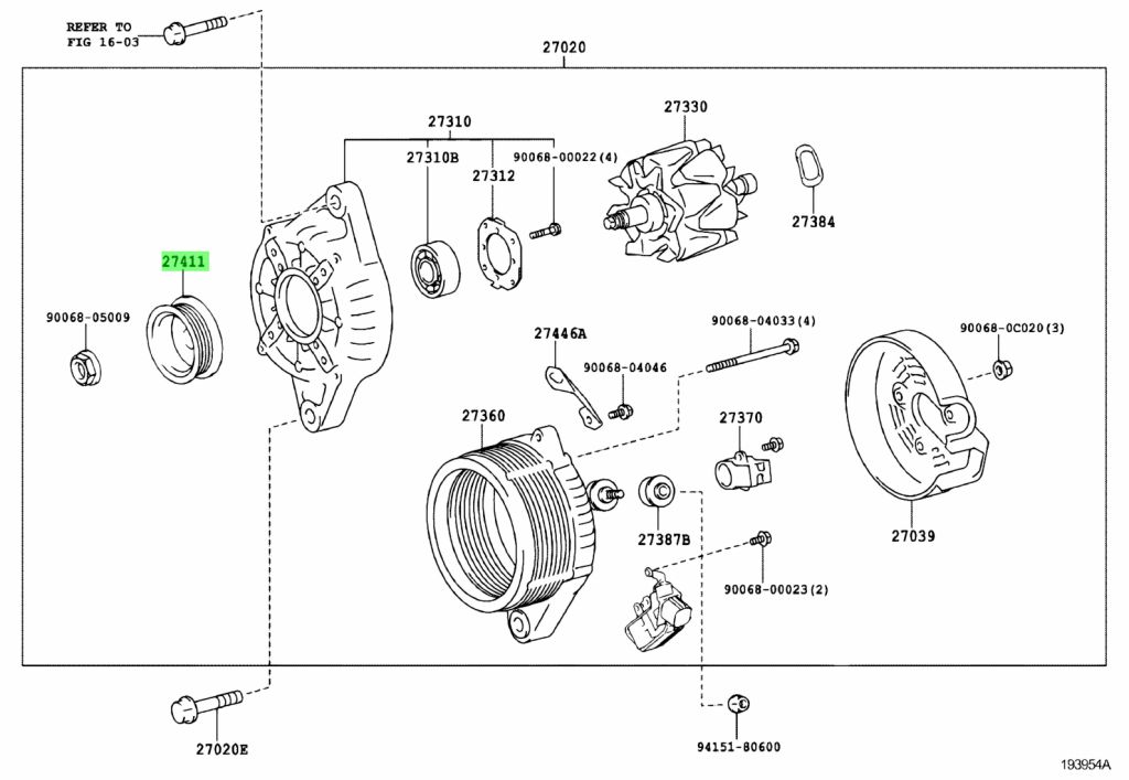 Buy Genuine Toyota 274110M040 (27411-0M040) Pulley, Alternator. Photos ...
