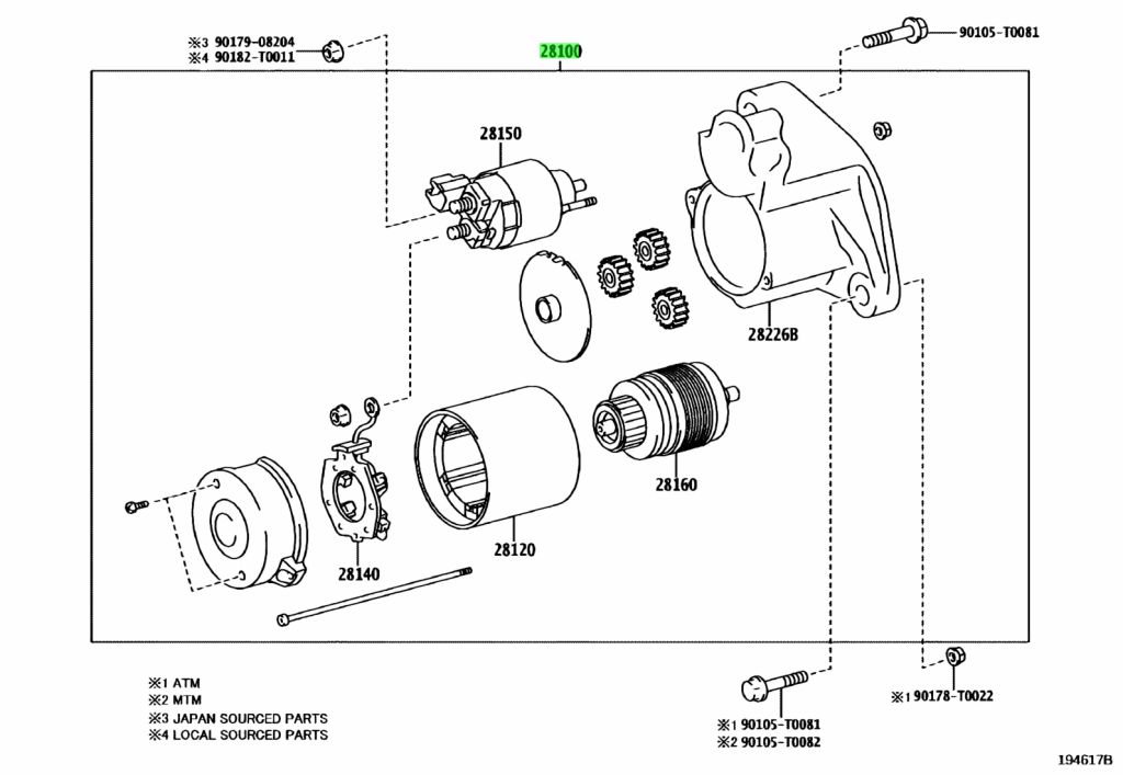 Buy Genuine Toyota 281000L180 (28100-0L180) Starter Assy. Prices, fast ...