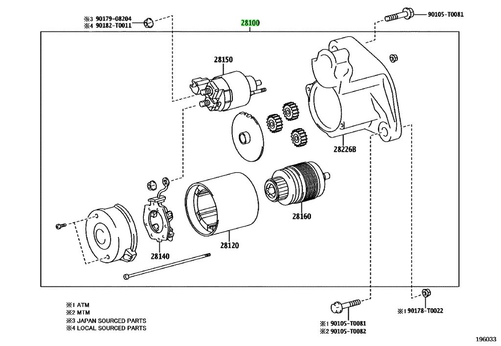 Buy Genuine Toyota 281000L262 (28100-0L262) Starter Assy. Prices, fast ...