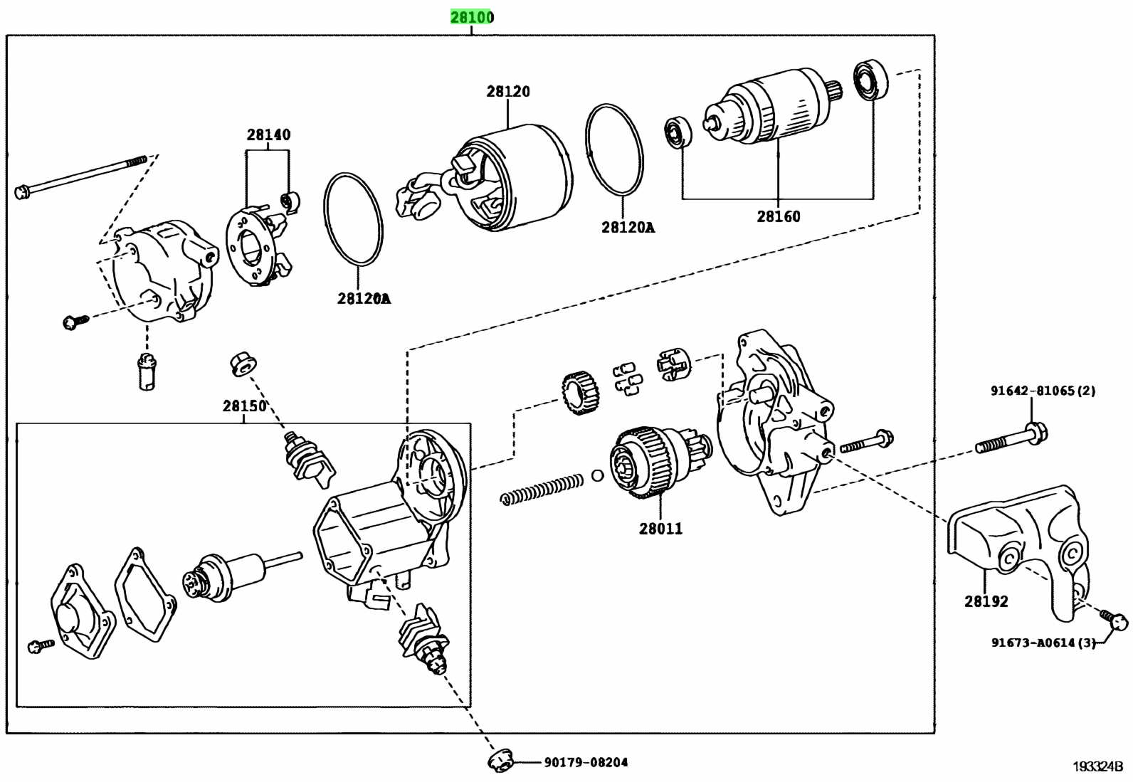 Buy Genuine Toyota 2810011190 (28100-11190) Starter Assy. Prices, fast ...