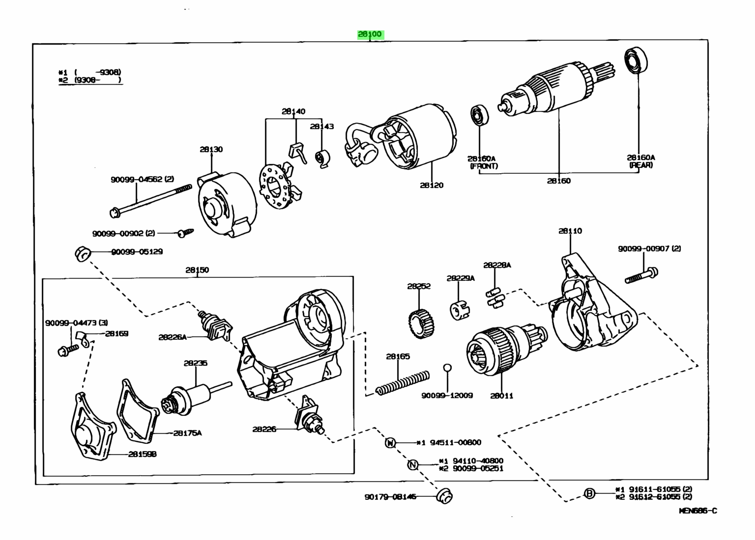 Buy Genuine Toyota 2810075100 (28100-75100) Starter Assy. Prices, fast ...