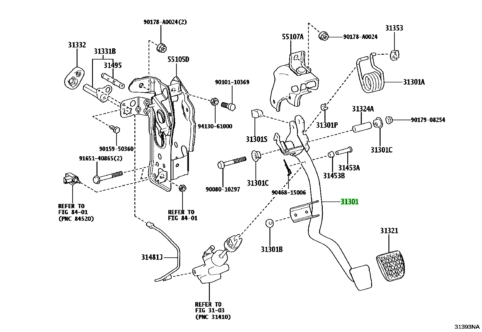 Buy Genuine Toyota 31301AK010 (31301-AK010) Pedal Sub-Assy, Clutch for ...