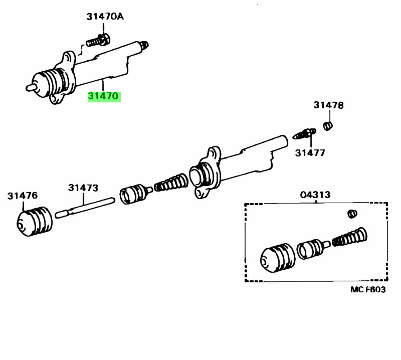 Buy Genuine Toyota 3147030220 (31470-30220) Cylinder Assy, Clutch ...