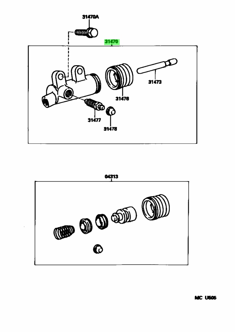Buy Genuine Toyota 3147035140 (31470-35140) Cylinder Assy, Clutch ...