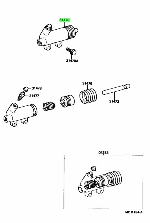 Buy Genuine Toyota 3147060190 (31470-60190) Cylinder Assy, Clutch ...