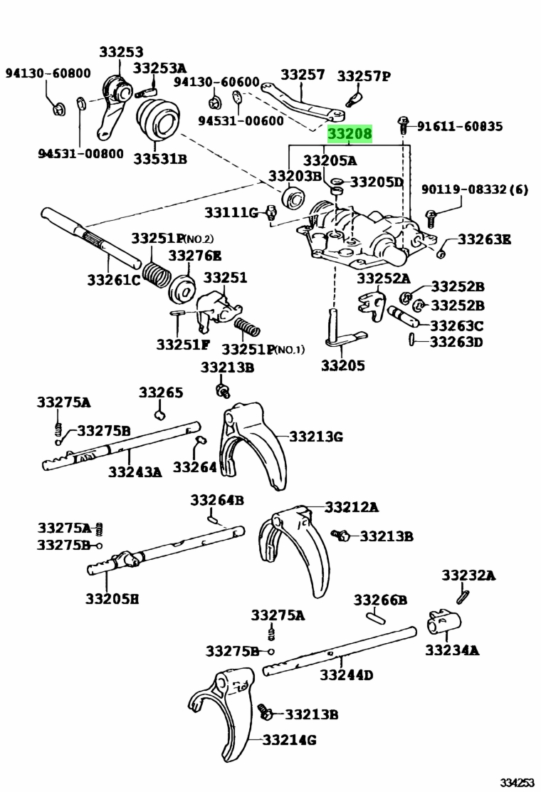 Buy Genuine Toyota 3320736041 (33207-36041) Housing, Shift Lever Shaft ...