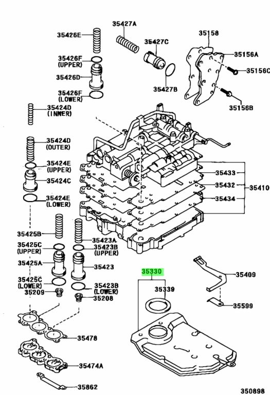 Buy Genuine Toyota 3533021011 (35330-21011) Strainer Assy, Valve Body ...