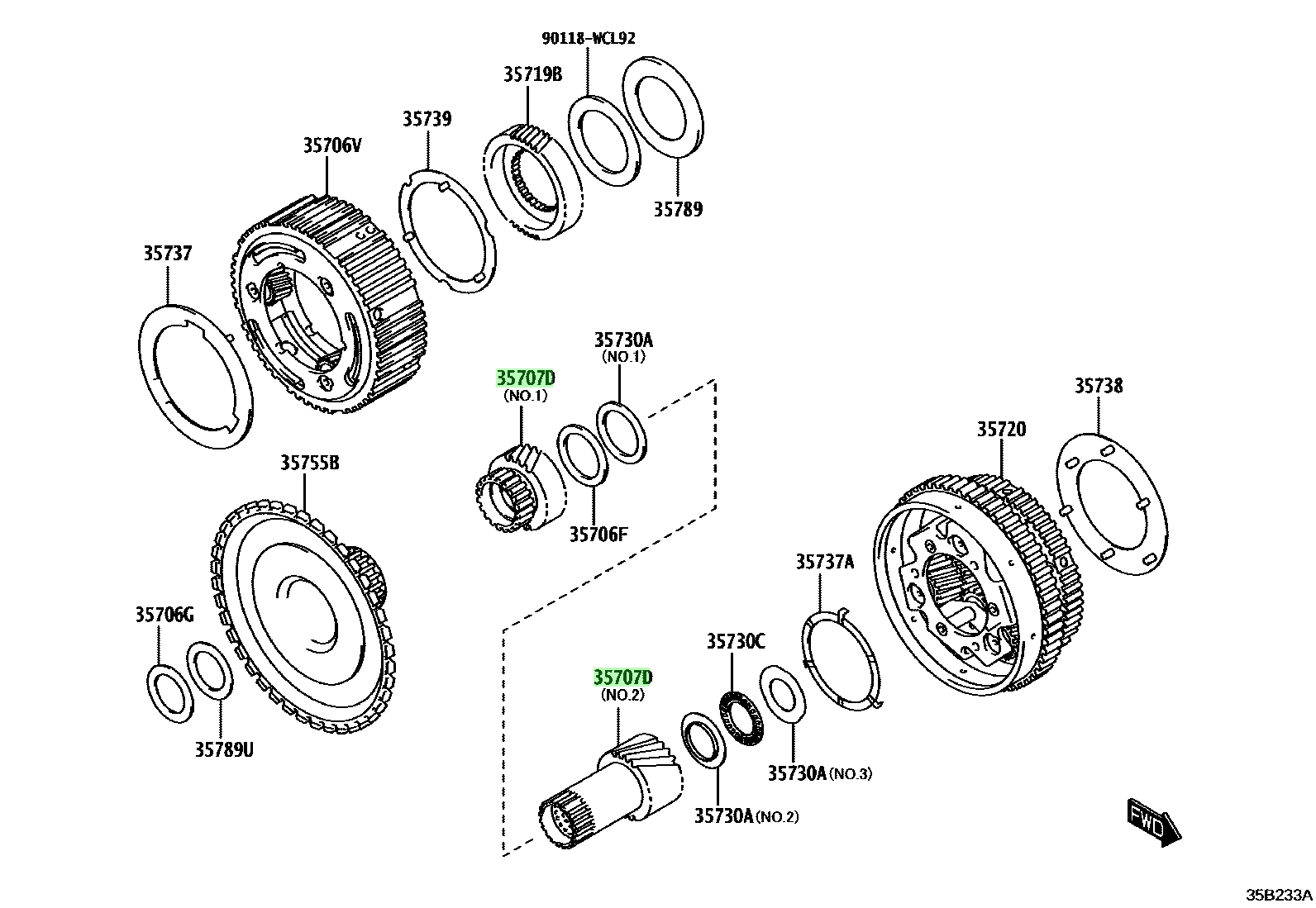 Buy Genuine Toyota 35715WC001 (35715-WC001) Gear Sub-Assy, Rear ...
