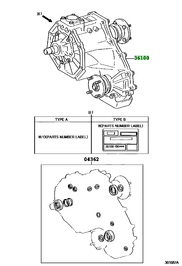 Buy Genuine Toyota 361000K090 (36100-0K090) Transfer Assy. Photos - Amayama