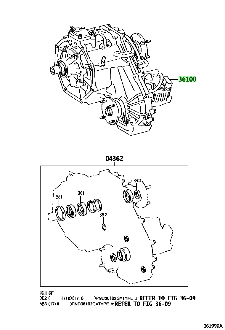 Buy Genuine Toyota 361000K440 (36100-0K440) Transfer Assy. Photos - Amayama