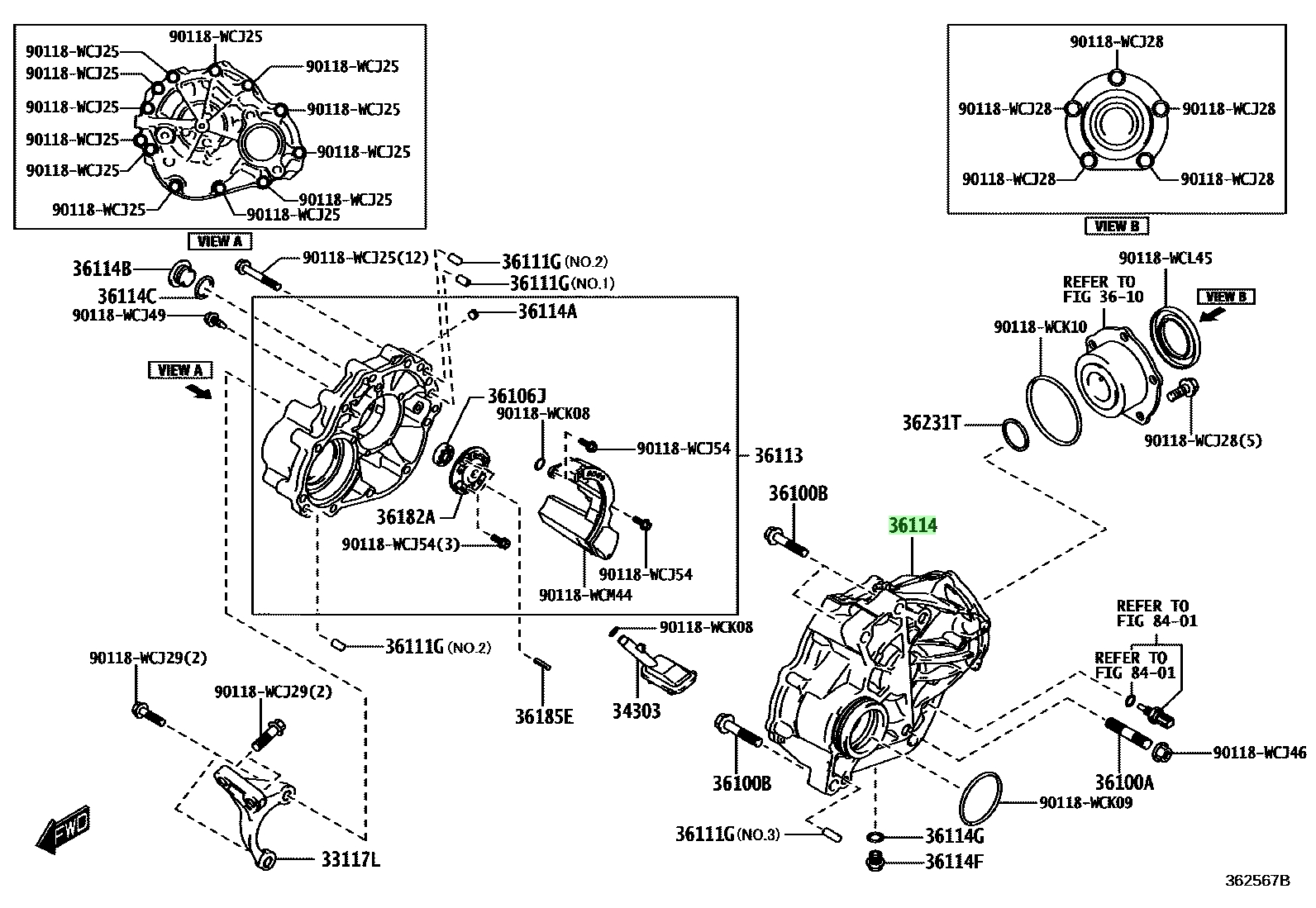 Buy Genuine Toyota 36114WC001 (36114-WC001) Case, Transfer, Lh. Photos ...
