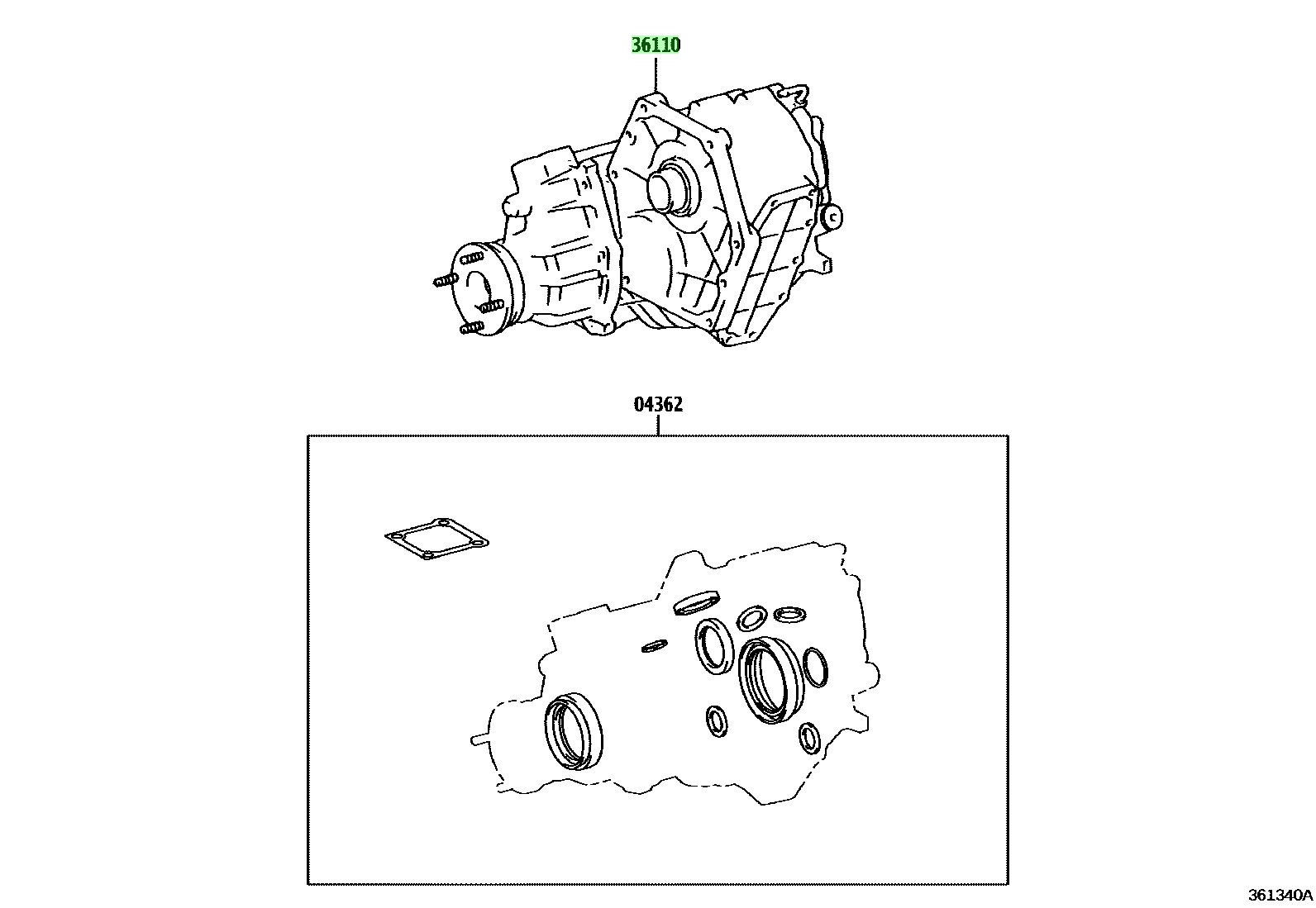 Buy Genuine Toyota 3612060600 (36120-60600) Transfer Assy for Toyota ...